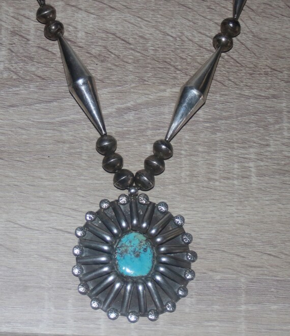 OLD Navajo Sterling Silver Fluted Tube Bench Bead HUG… - Gem