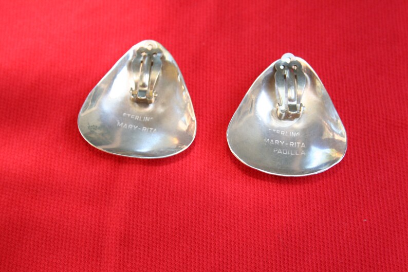 1980's Navajo Mary-rita Padilla Sterling Silver Faux Green Puka Shell ...