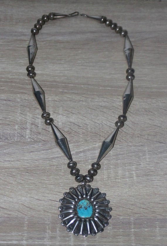 OLD Navajo Sterling Silver Fluted Tube Bench Bead HUG… - Gem