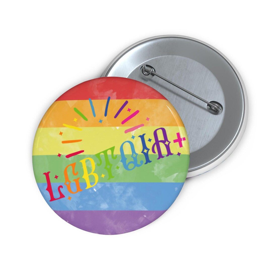 LGBTQ Rainbow Pin Button - LGBTQ+ Pride Accessory - Pinback Button ...