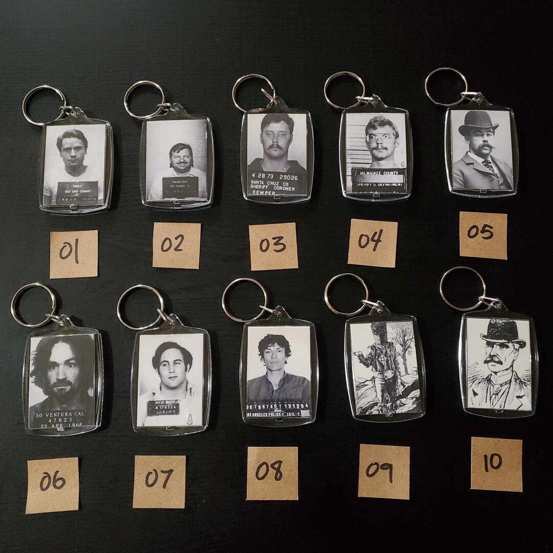 Serial Killer Keychains. Dahmer BTK Zodiac the Night Stalker - Etsy