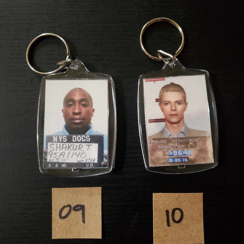 Celebrity Mugshot Keychain - Pop Culture Bag Charm - OJ Simpson Hugh ...