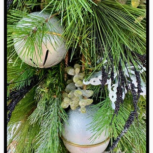 Sleigh Bells and Snowflakes Winter Door Swag, Perfect for Rustic ...