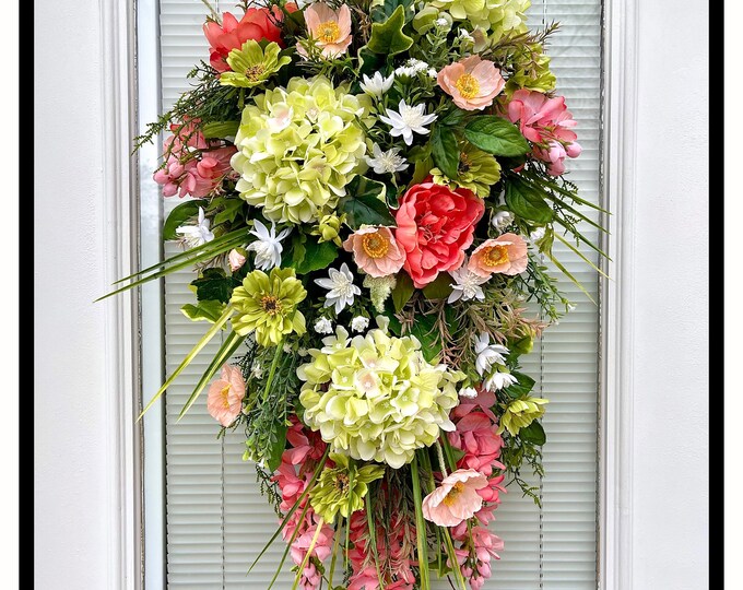 Elegant Floral Door Swag Hydrangea Swag for Front Door Swag - Etsy