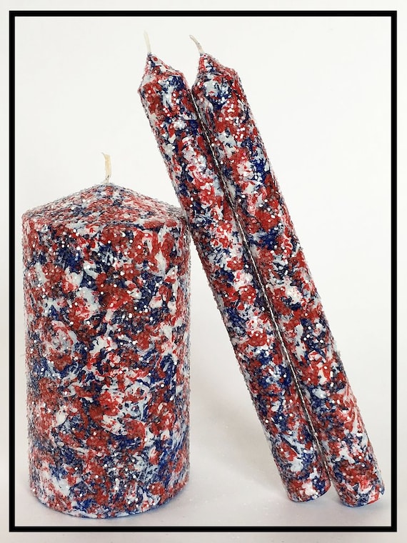 Patriotic Candle Patriotic Decor Decorative Pillar Candle | Etsy