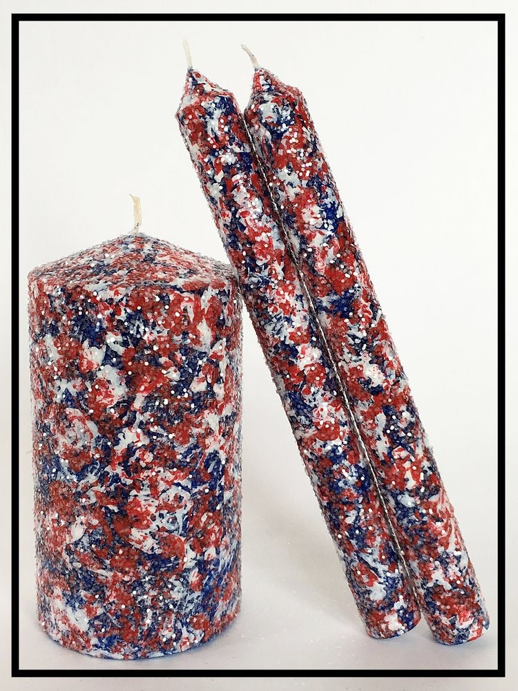 Patriotic Candle Patriotic Decor Decorative Pillar Candle | Etsy