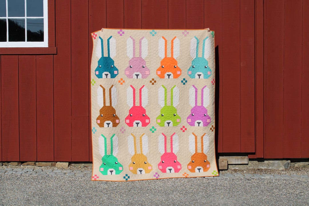 COTTONTAIL RABBITS Digital Quilt Pattern, Bunny Quilt, Easter Sewing ...