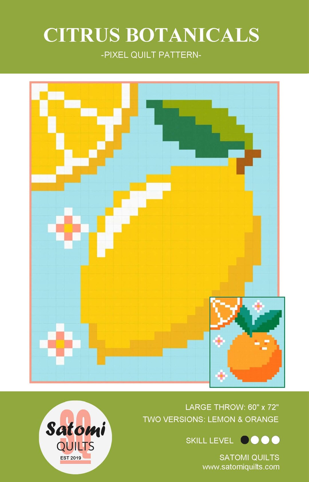 Citrus Botanicals Quilt Pattern: Lemon & Orange Patchwork (PDF Download) - Etsy