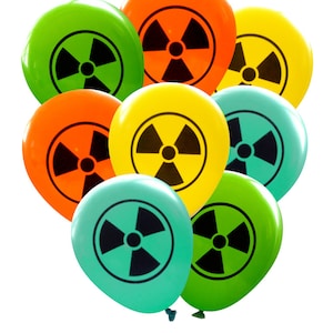 Radioactive Symbol Science Party Balloons Pack of 16 Geeky Birthday ...