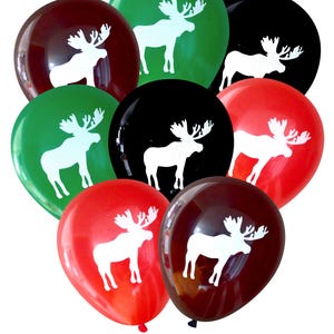 Moose Balloons Lumberjack Party Balloons (16 Pcs) | Birthday ...