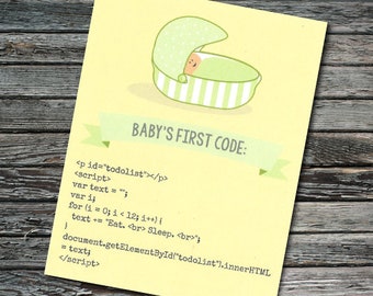 Birthday Javascript Nerdy Computer Card Programmer Web | Etsy