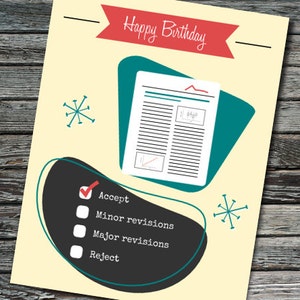 Nerdy Science Birthday Card Peer Reviewer Birthday | Academia, Student ...