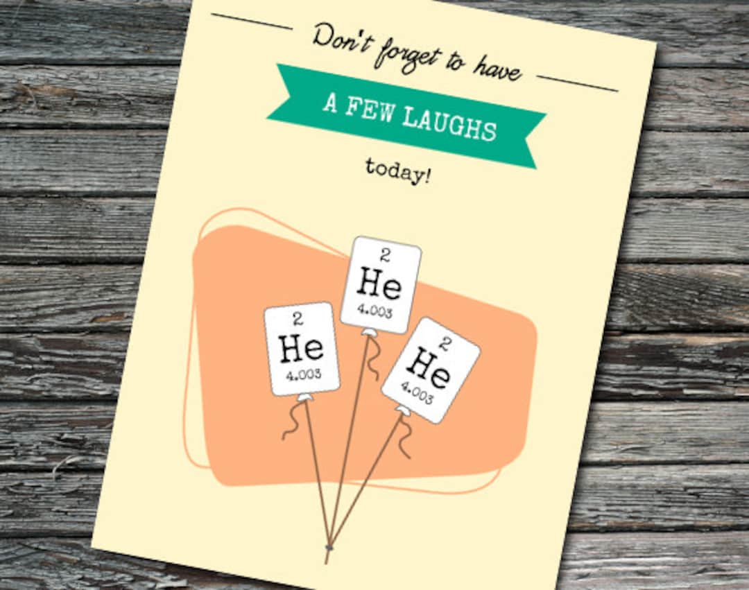 Birthday Periodic Table Science Card | Helium Element Balloons ...