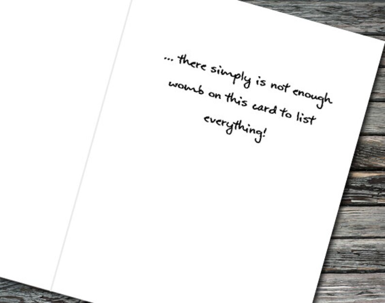 Science Mother's Day Card Womb Biology Humor - Etsy