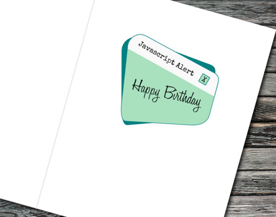 Birthday Javascript Nerdy Computer Card Programmer, Web Developer, Professor, Student - Etsy UK