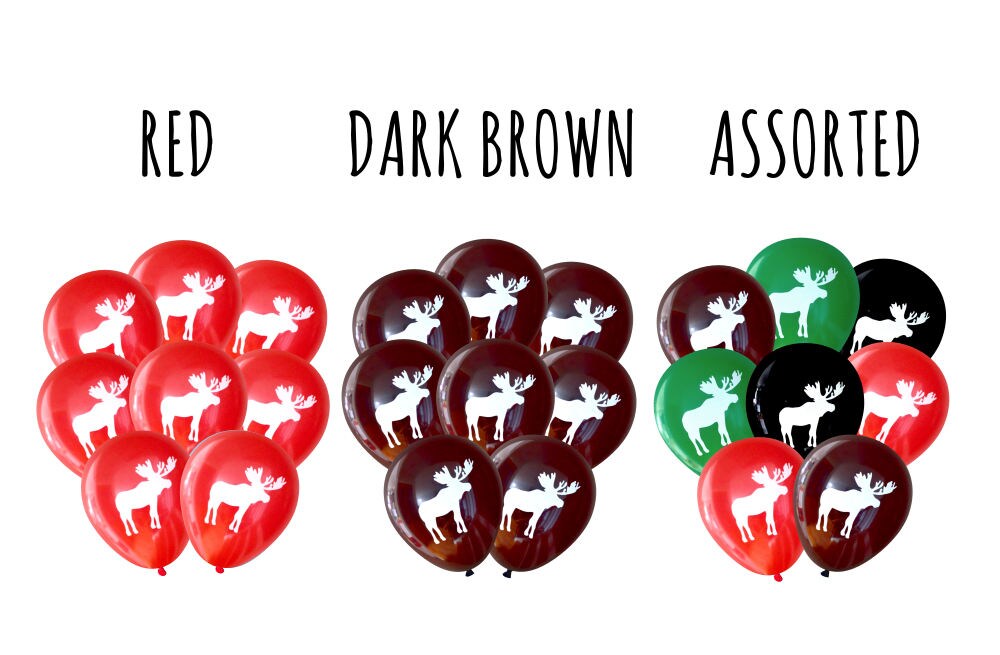 Moose Balloons Lumberjack Party Balloons 16 Pcs Birthday - Etsy