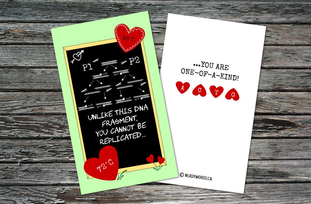 Mini Science Valentines Day Cards Set of 24 | Biology Chemistry ...