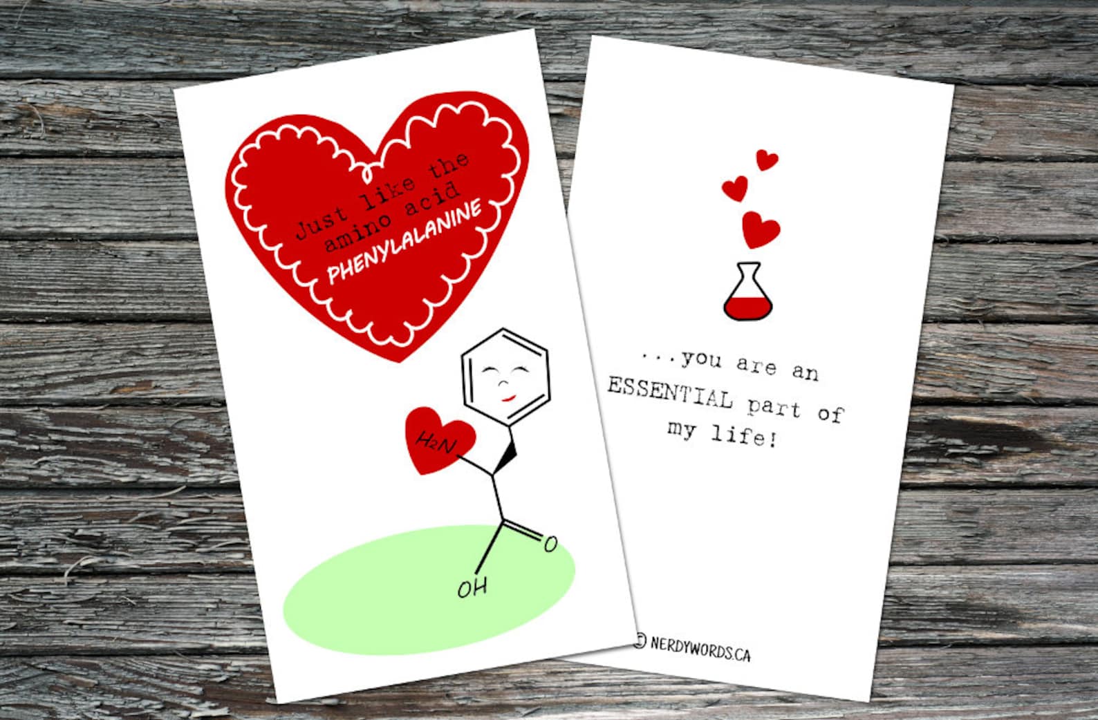 Mini Science Valentines Day Cards Set of 24 Biology - Etsy Canada