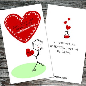 Mini Science Valentines Day Cards Set of 24 | Biology Chemistry ...