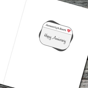 Javascript Nerdy Anniversary Card | Programmer, Web Developer, Professor, Teacher, Student - Etsy
