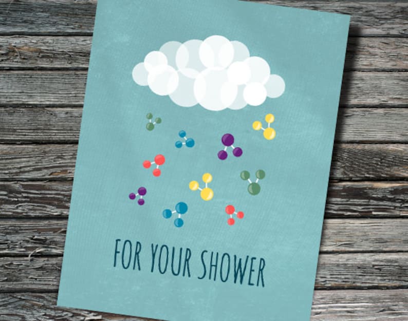 H2O Molecule Baby or Wedding Shower Card Chemistry Biology - Etsy