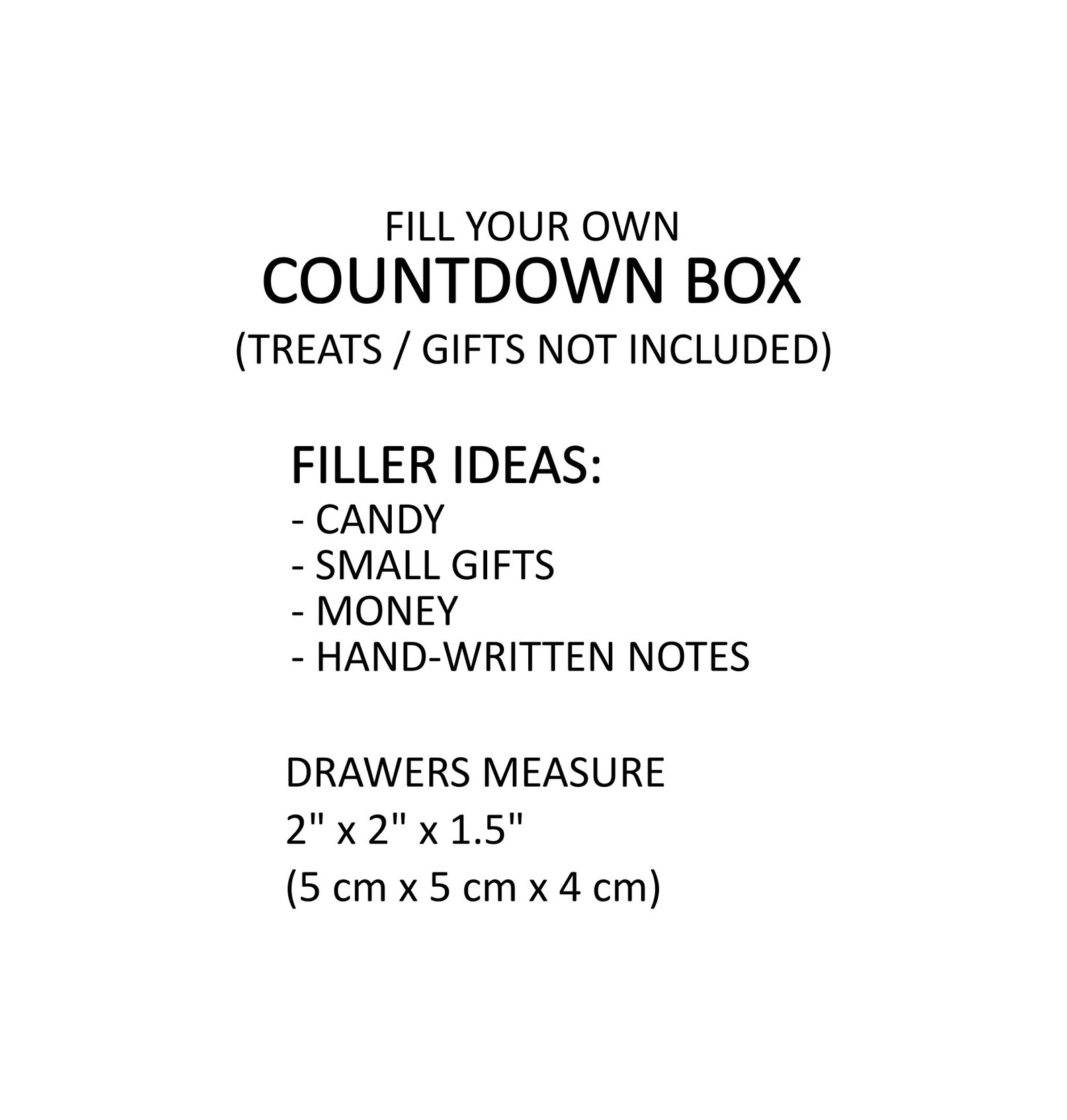 Cardboard DIY Fill-your-own Countdown Box / Holiday Advent Calendar ...