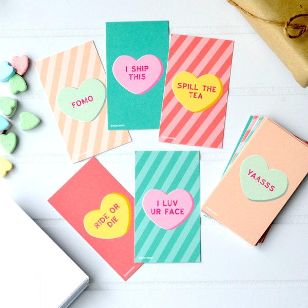 Mini Valentine Cards - Etsy