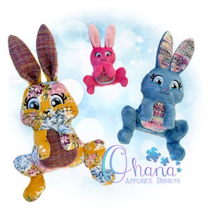 Hopsy Bunny Stuffie in the Hoop Embroidery Machine Design - Etsy