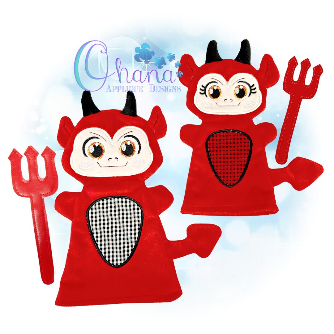 Devil Hand Puppet in the Hoop Machine Embroidery Design - Etsy