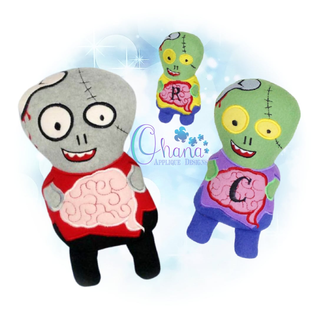 Zombie Stuffie Plushie Pattern Design in the Hoop - Etsy