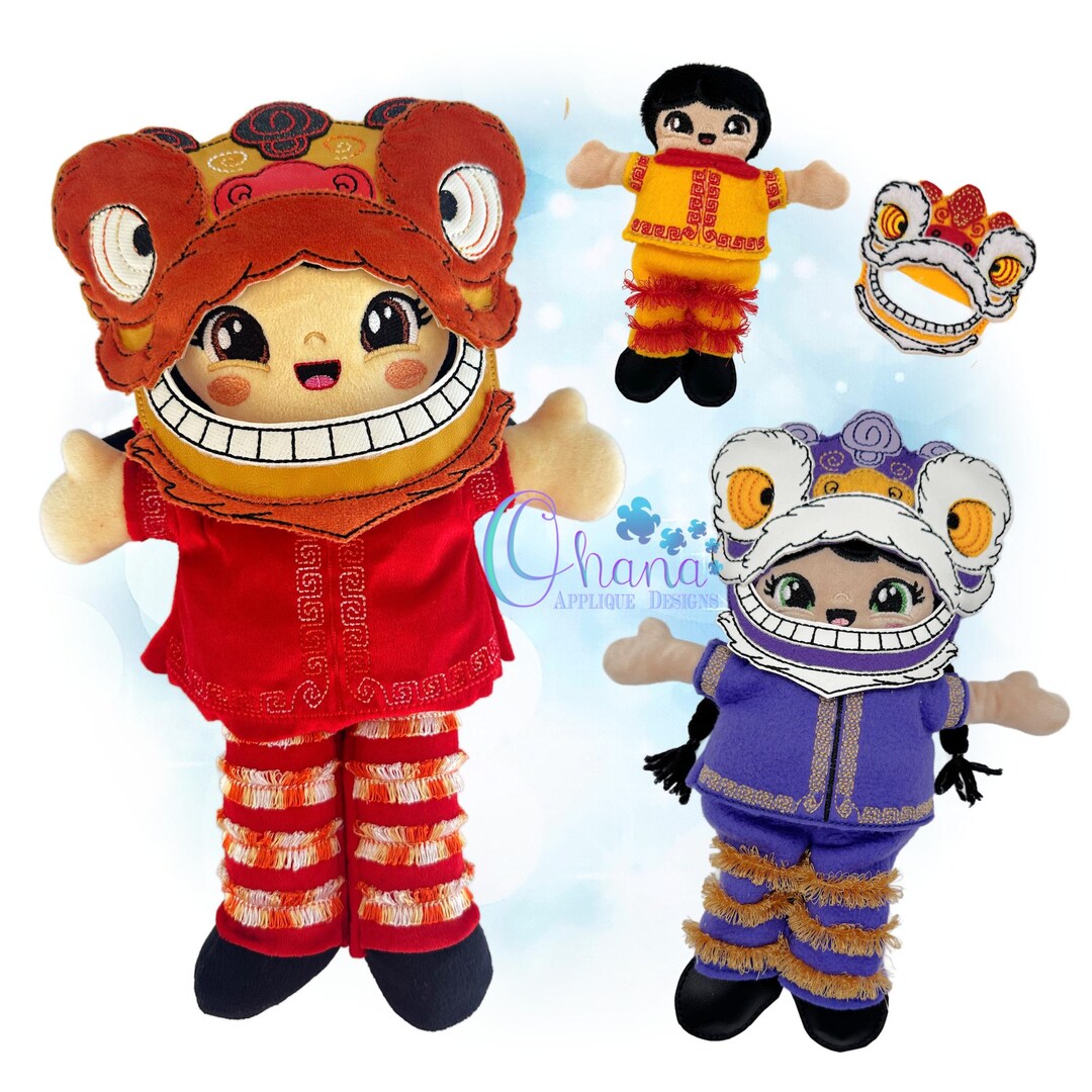 Chinese New Year – Lion Dance Dress up Doll Stuffie in the Hoop ...