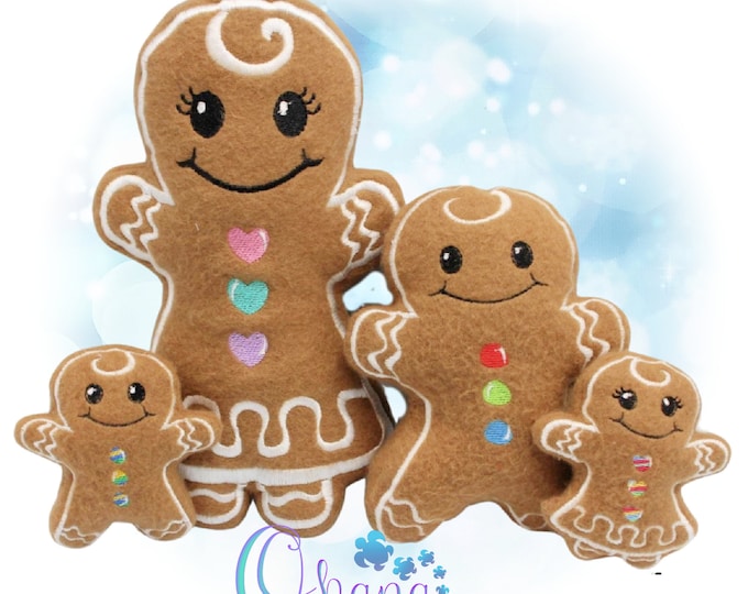 Gingerbread Stuffie in the Hoop Embriodery Machine Design - Etsy