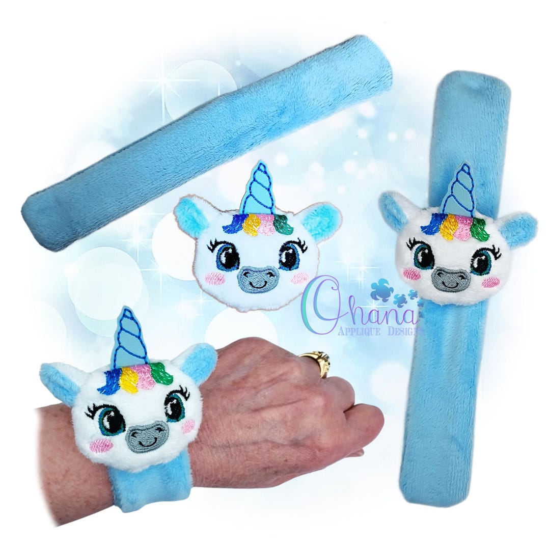 Unicorn Slip on Slap Bracelet Buddy in the Hoop Machine Embroidery ...
