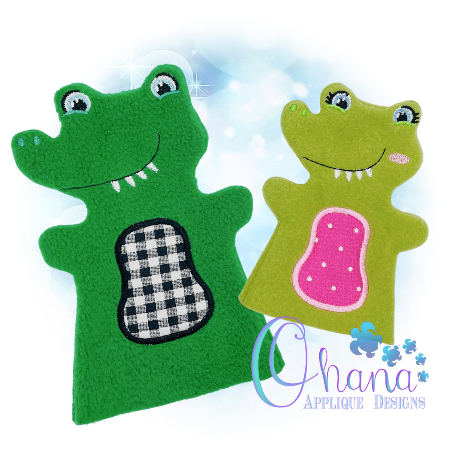 Alligator Hand Puppet in the Hoop Machine Embroidery Design - Etsy