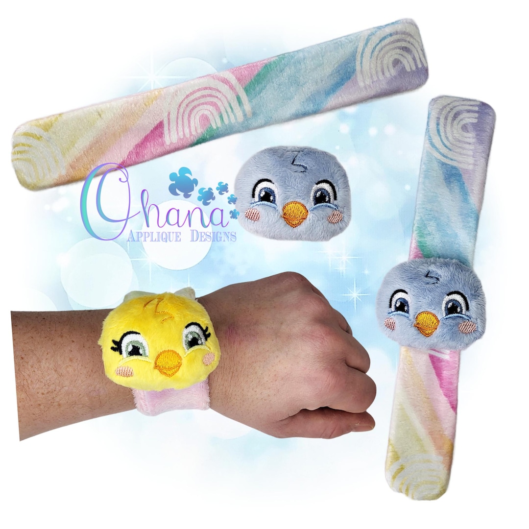 Chick Slip on Slap Bracelet Buddy in the Hoop Machine Embroidery Design ...