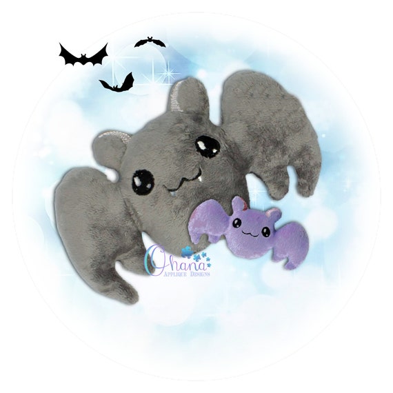 Benny the Bat Stuffie in the Hoop Machine Embroider Design - Etsy