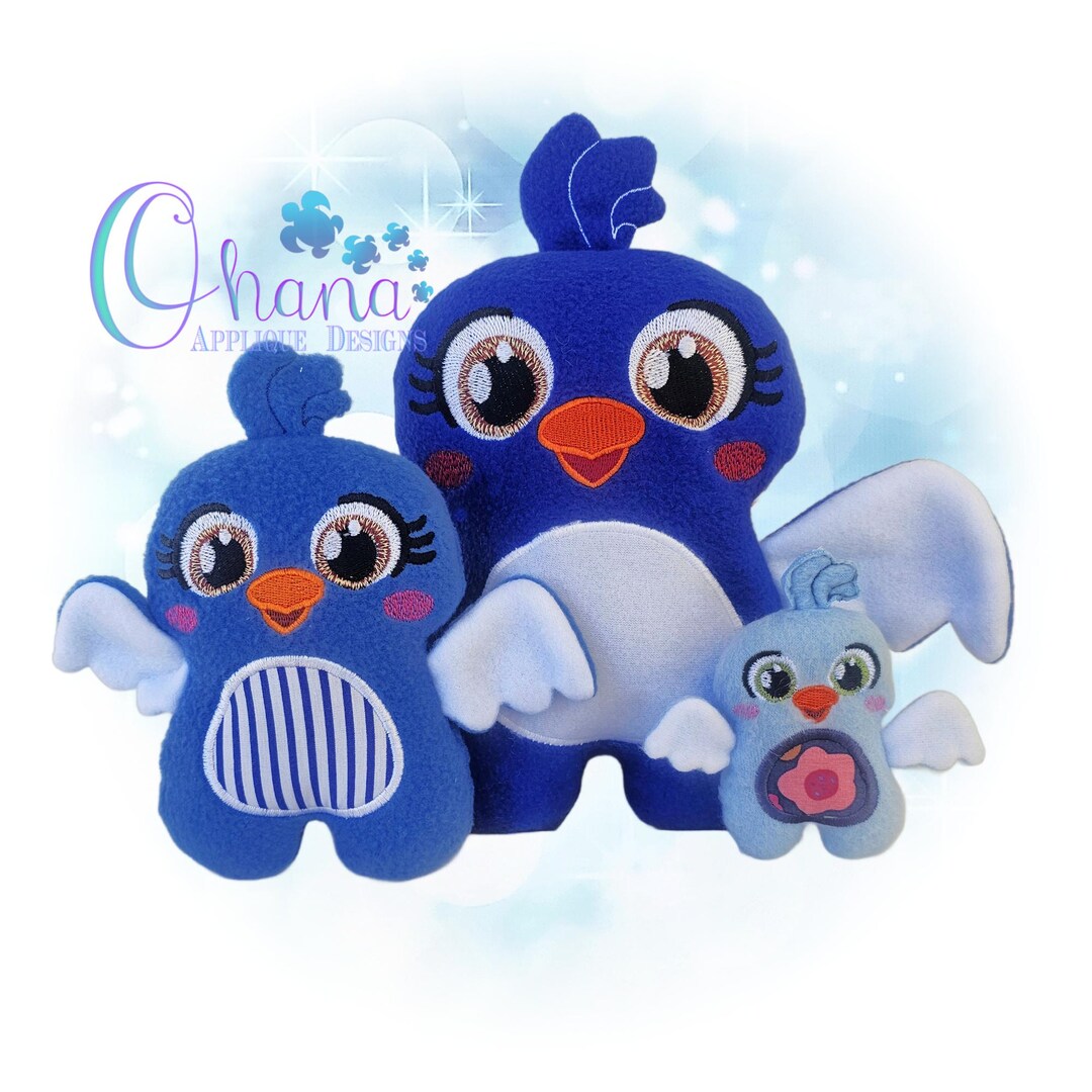 Huggable Blue Bird Stuffie in the Hoop Machine Embroidery Design - Etsy