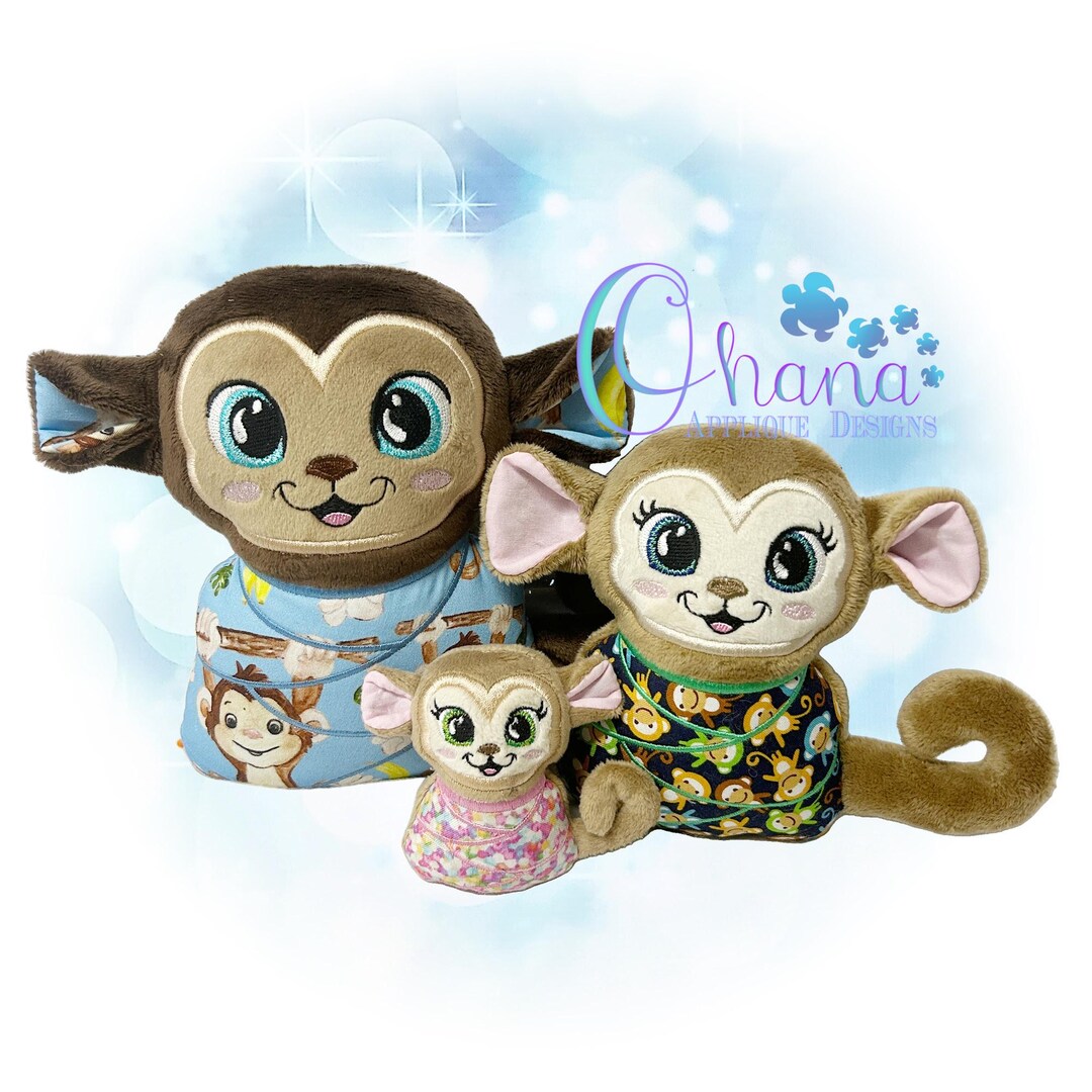 Swaddle Baby Monkey Stuffie in the Hoop Embroidery Machine Design - Etsy
