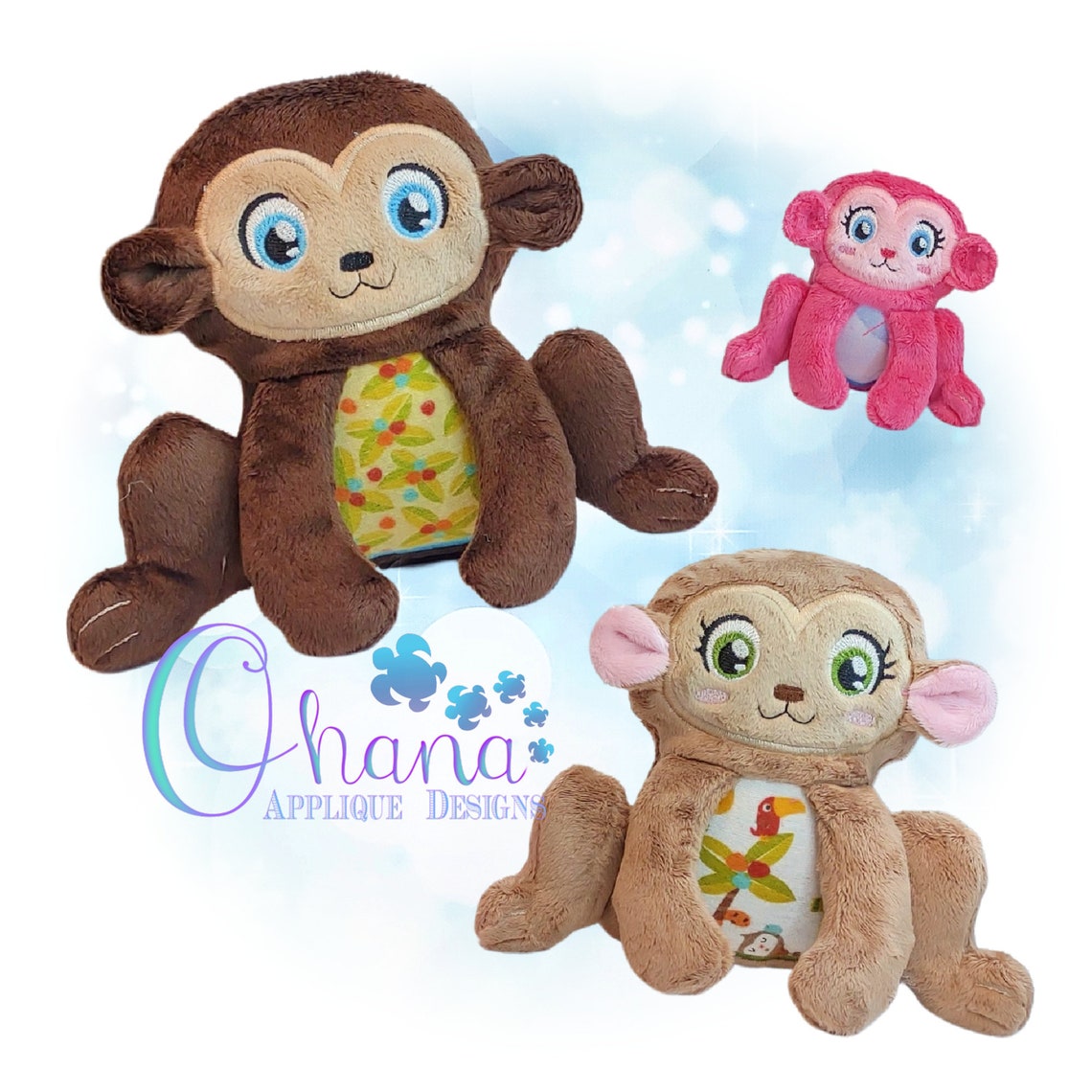 Marcel Monkey Stuffie in the Hoop Embroidery Machine Design - Etsy