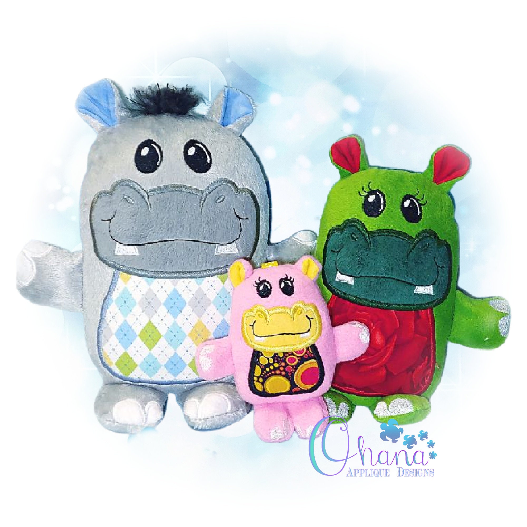 Hippo Stuffie in the Hoop Machine Embroidery Design | Etsy