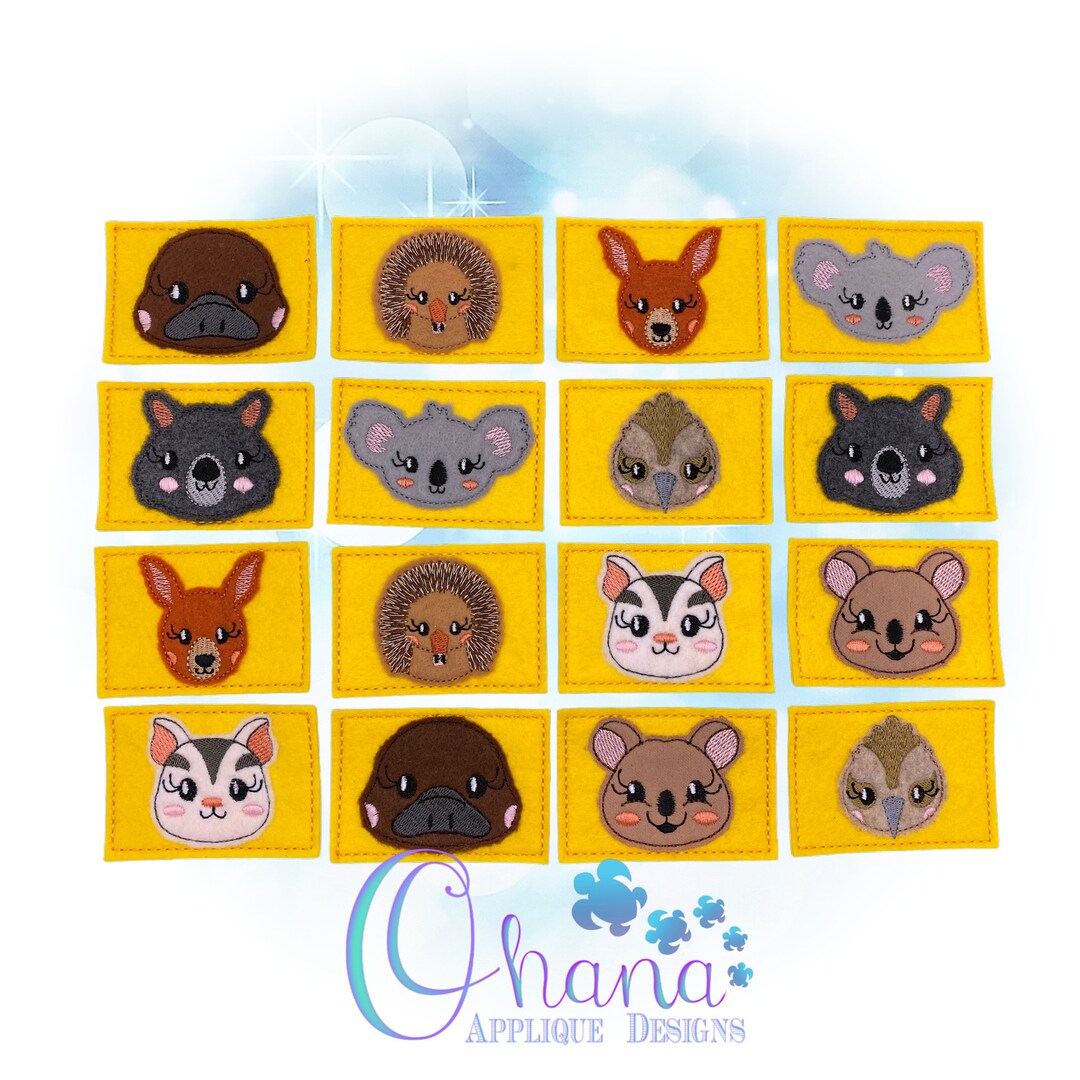 Australia Matching Card Game in the Hoop Machine Embroidery Design - Etsy