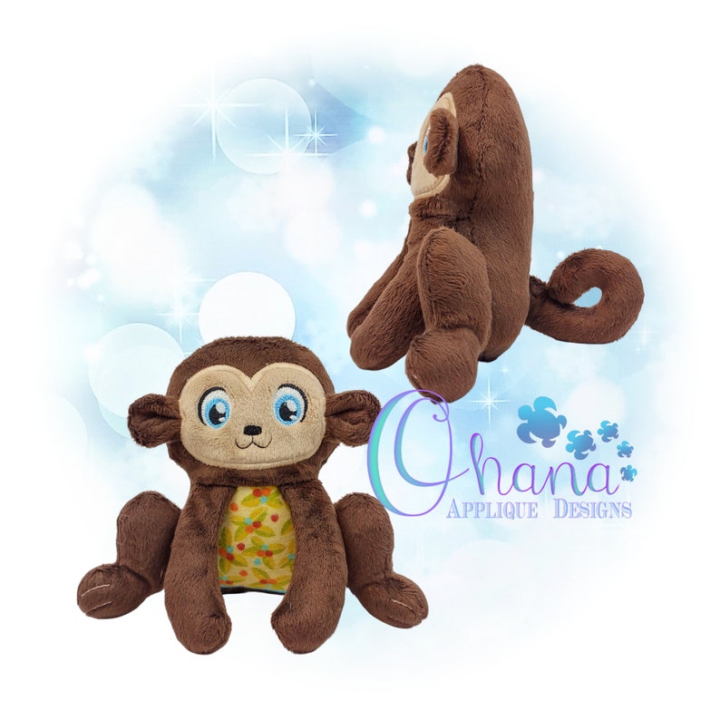 Marcel Monkey Stuffie in the Hoop Embroidery Machine Design - Etsy