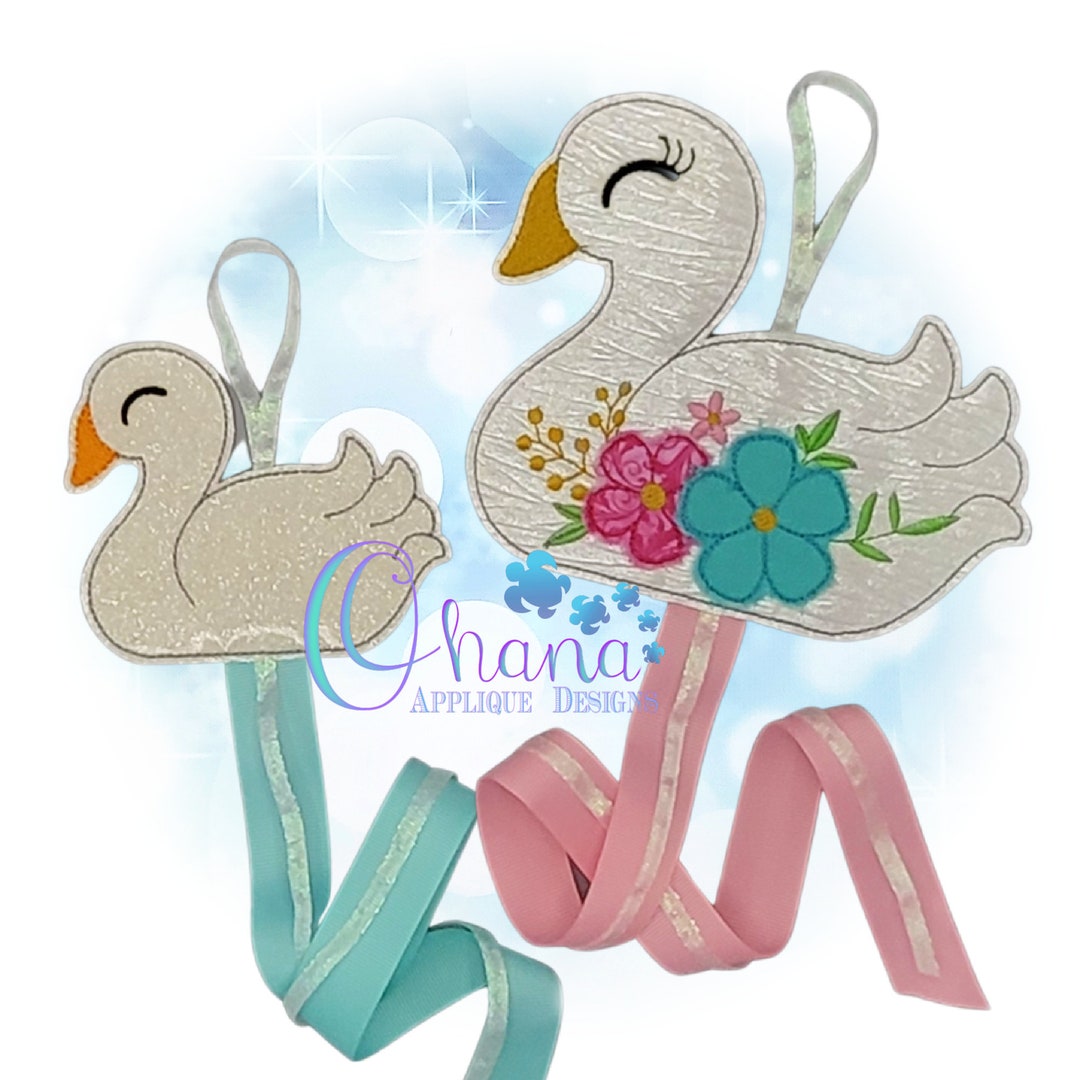 Swan Bow Holder in the Hoop Machine Embroidery Design - Etsy