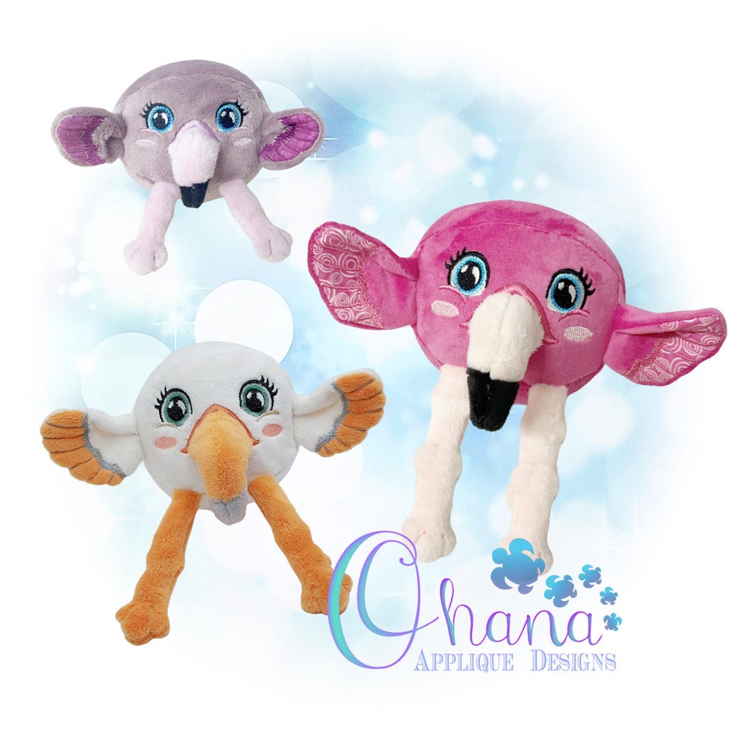 Flamingo Ball Stuffie in the Hoop Machine Embroidery Design - Etsy