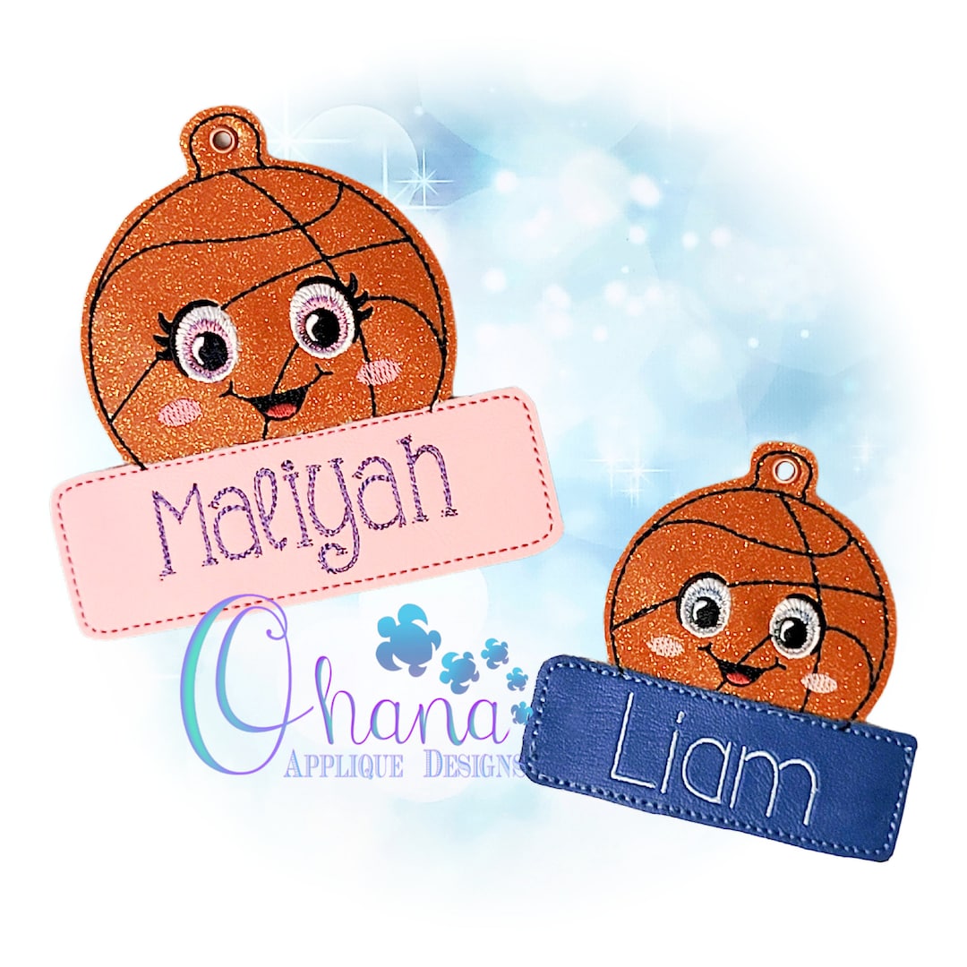 Basketball Luggage Tag in the Hoop Machine Embroidery Design - Etsy