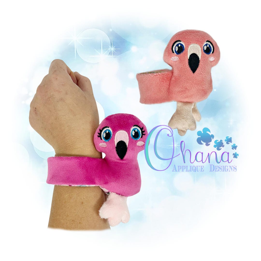 Flamingo Slap Bracelet Buddy in the Hoop Machine Embroidery Design - Etsy