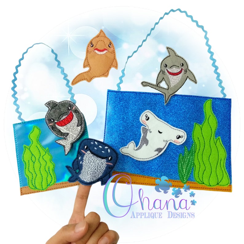 Shark Breeds Finger Puppets in the Hoop Machine Embroidery - Etsy