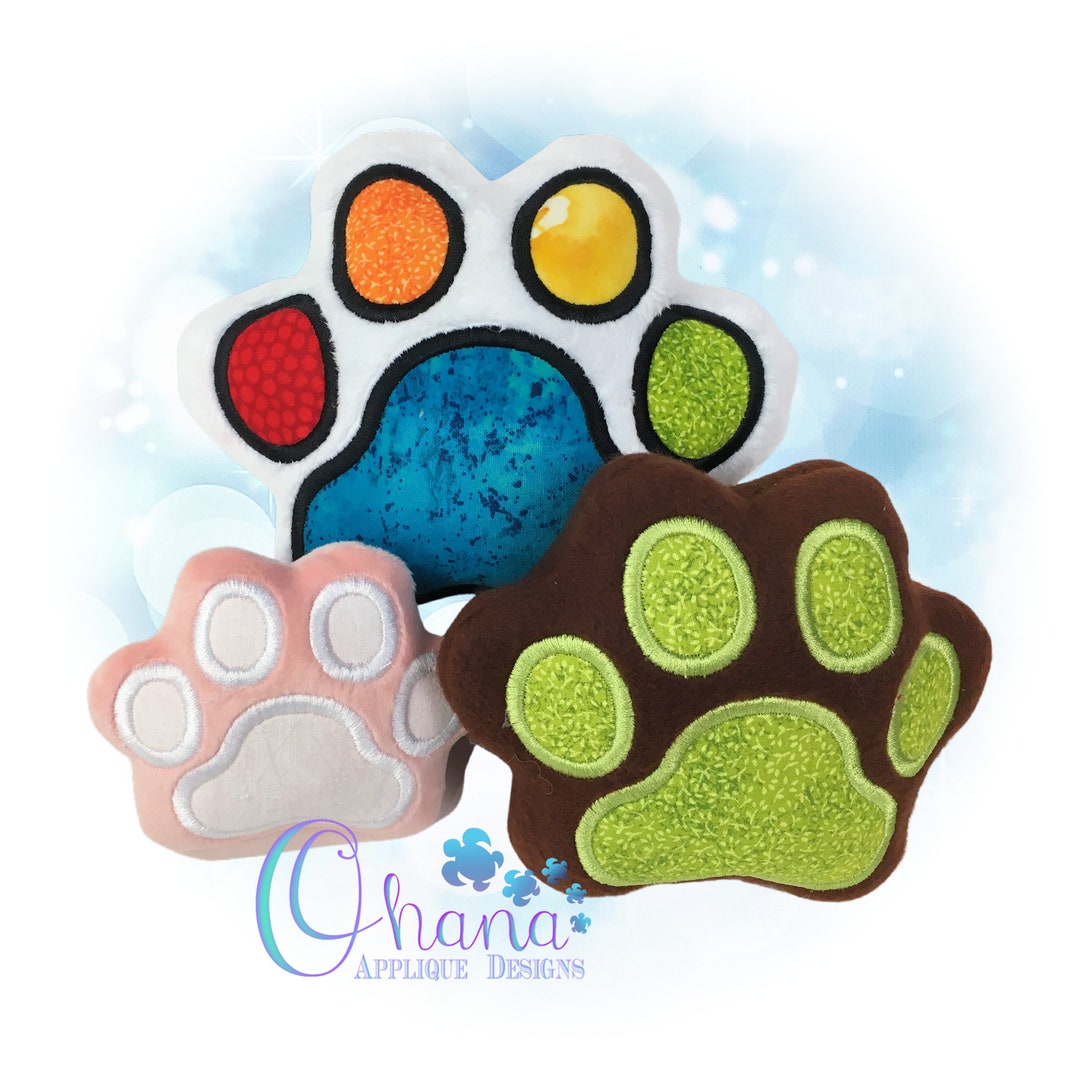 Paw Print Stuffie in the Hoop Machine Embroidery Design - Etsy