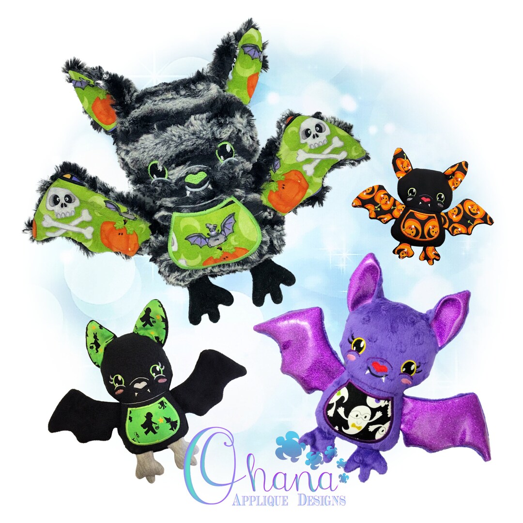 Twilight Bat Stuffie in the Hoop Machine Embroidery Design - Etsy