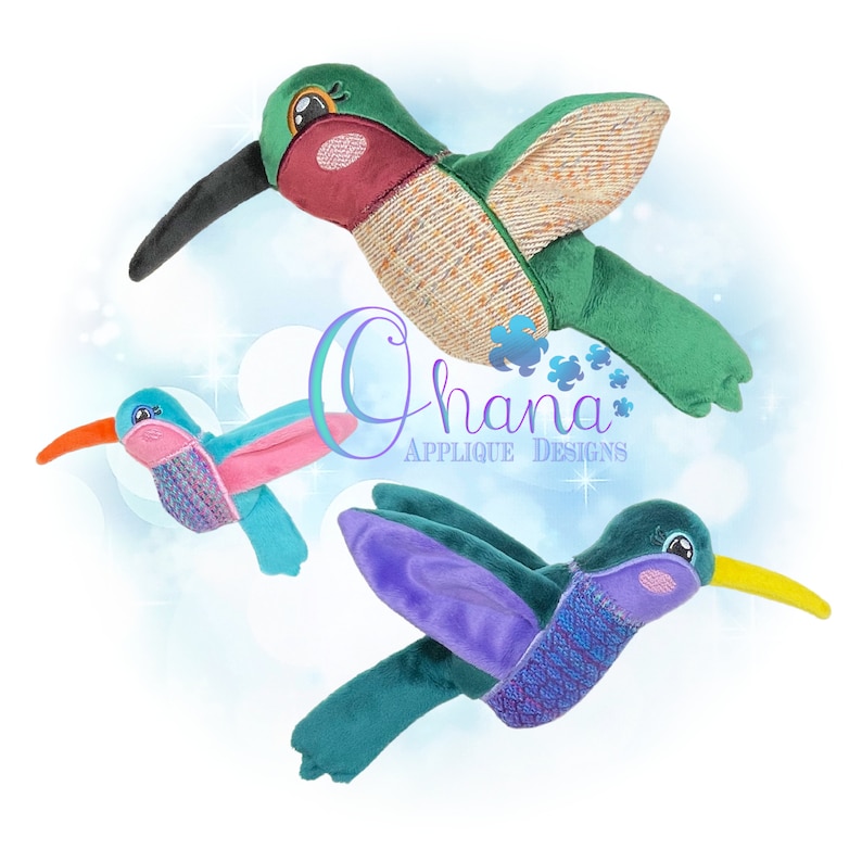 Hummingbird Stuffie in the Hoop Machine Embroidery Design - Etsy